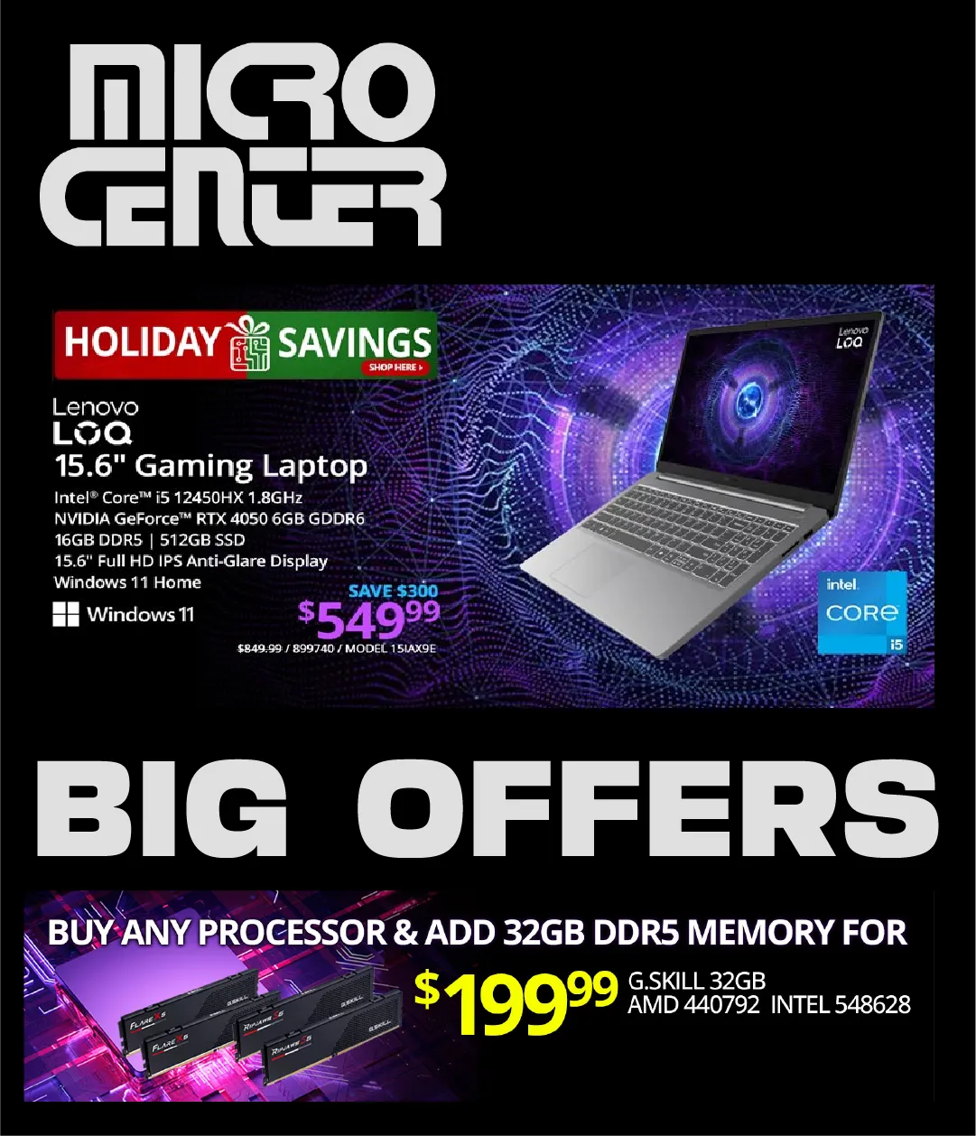 Micro Center's Holiday Savings Event: Unbeatable Deals from 12/22 to 01/11!