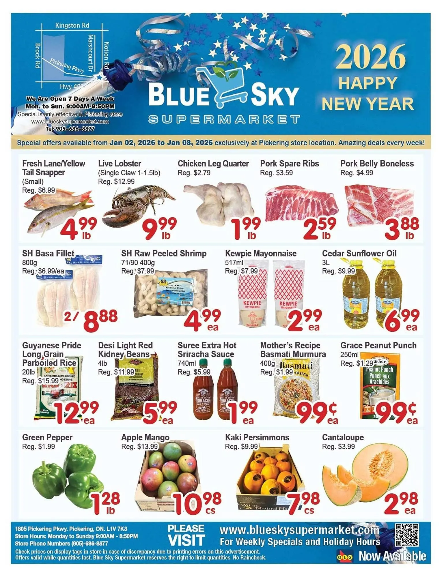 Blue Sky Supermarket: Incredible Savings from January 2nd to January 8th!