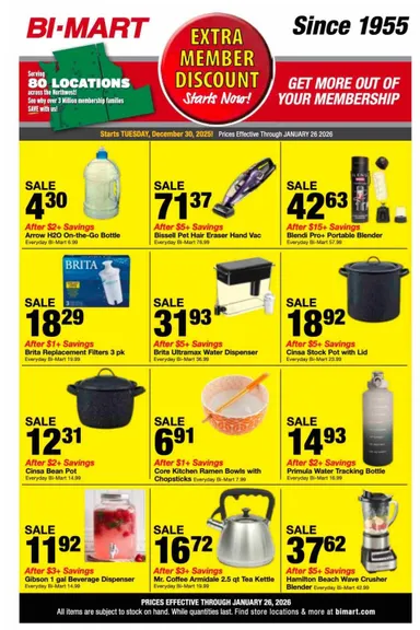 Bi-mart Sales valid until January 26, 2026
