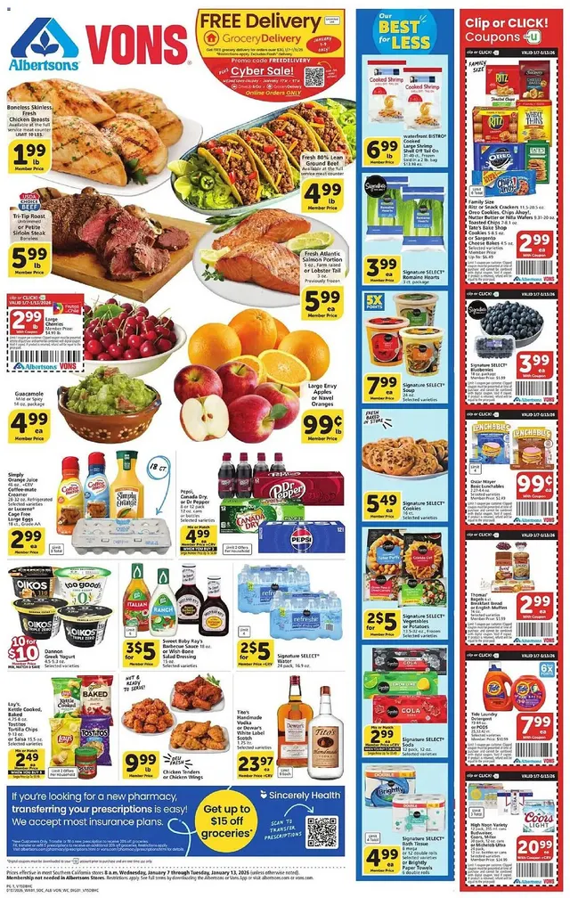 Vons weekly ad valid until January 14, 2026
