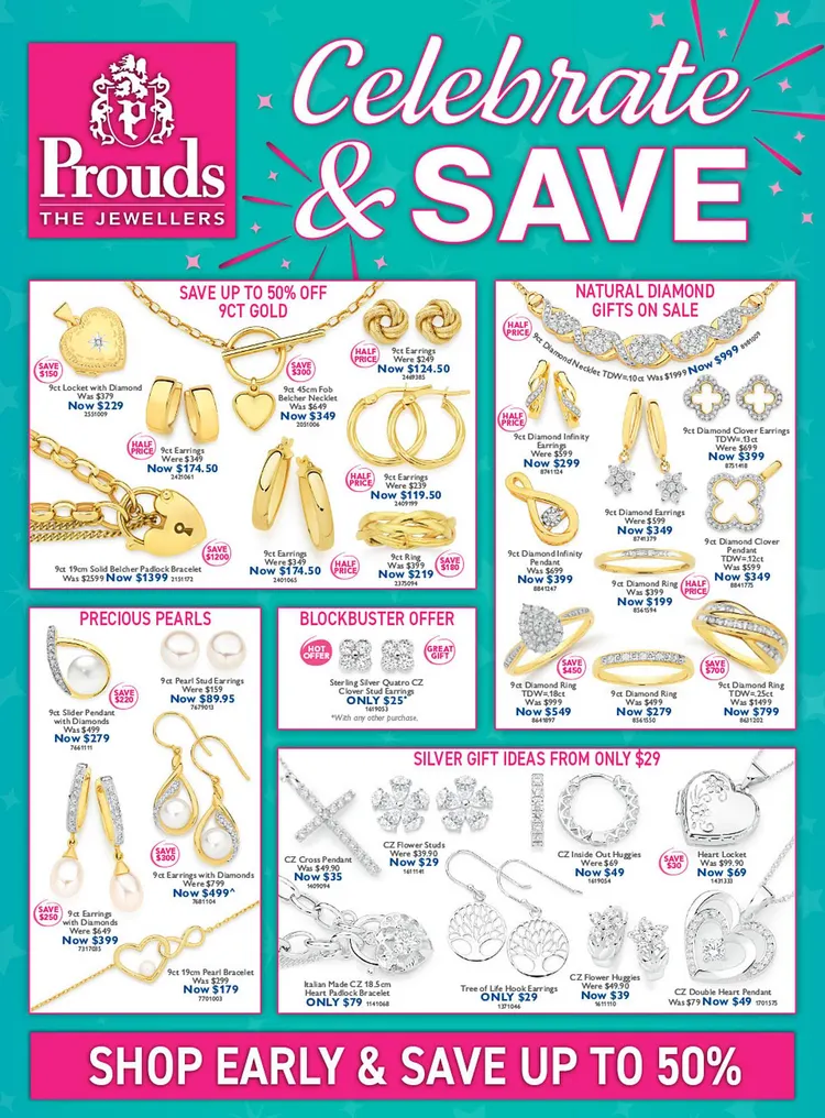 Weekly Deals at Prouds The Jewellers – Save on Earrings, Watches, Jewellery & More